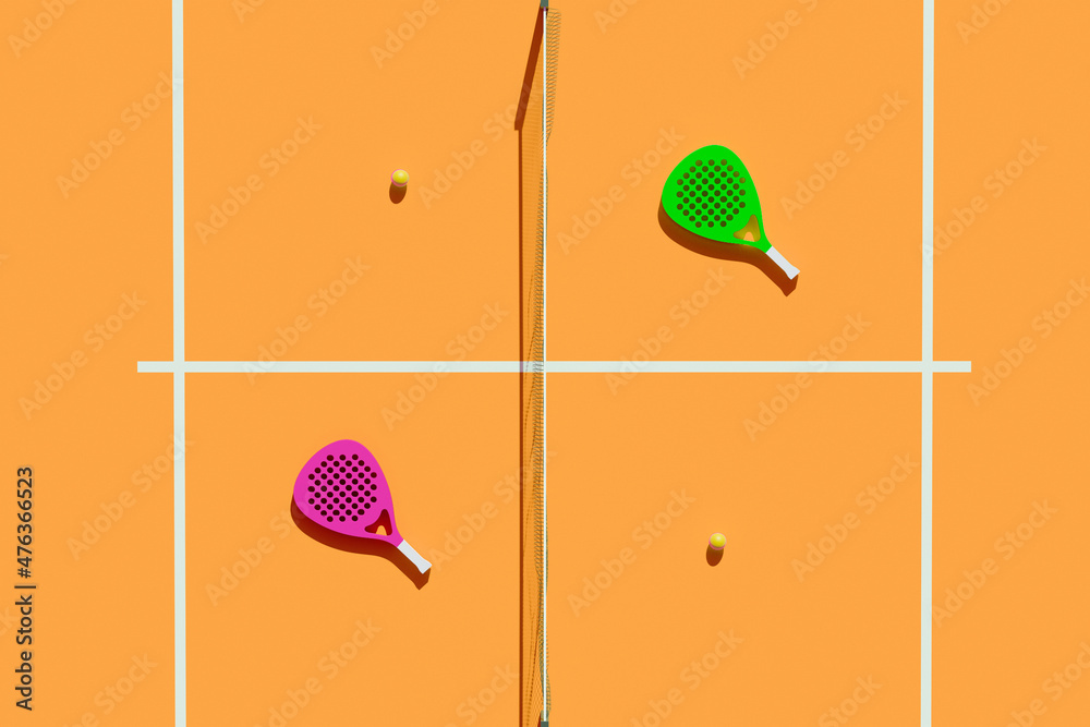 Padel court. Paddle court 3d render Stock Illustration | Adobe Stock