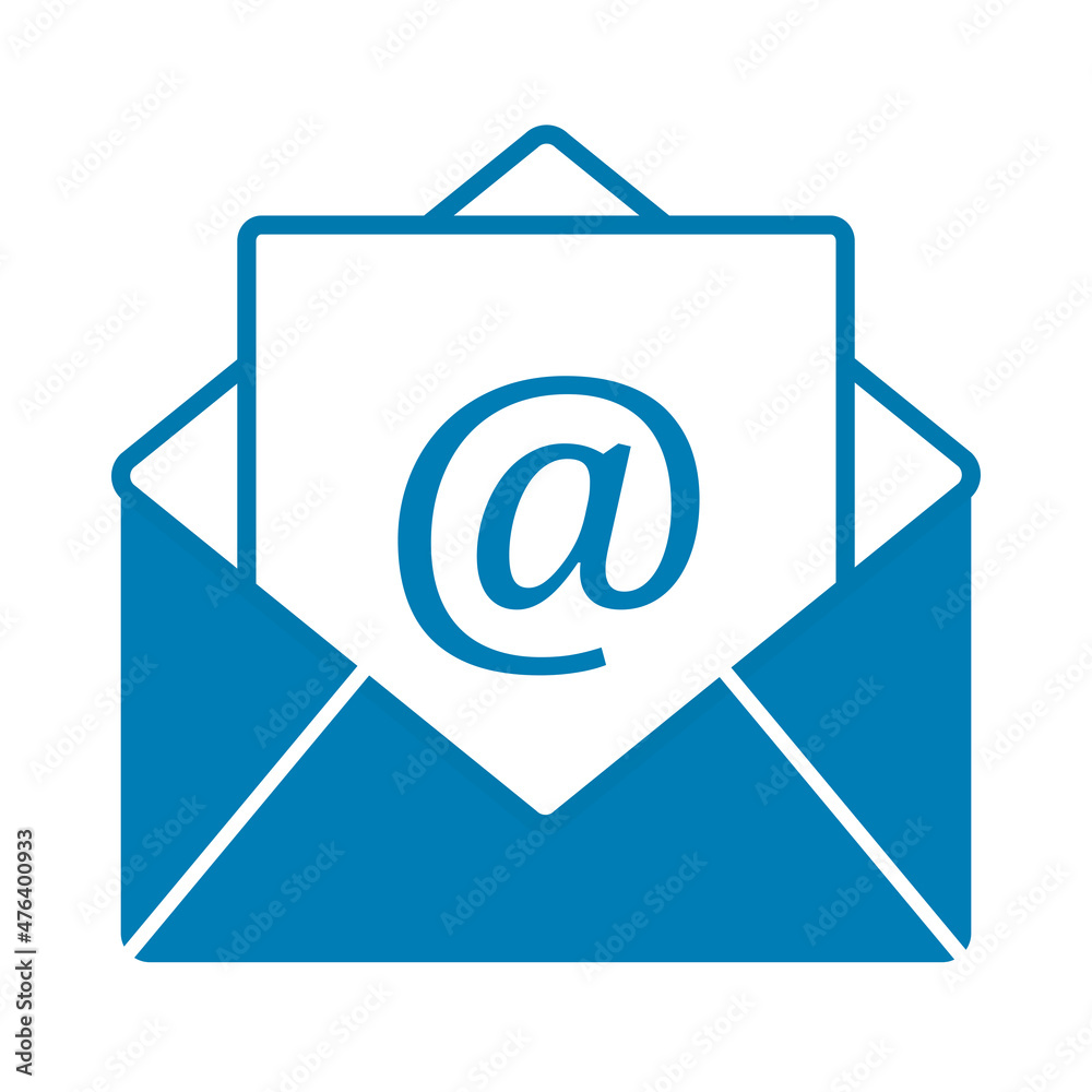 Mail icon vector isolated on white background. Trendy mail icon in flat ...
