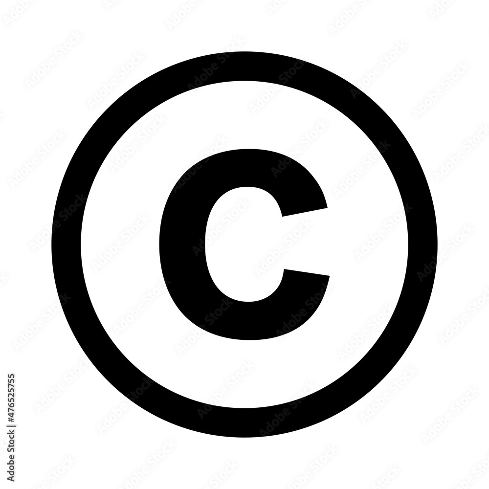 Copyright symbol. Black symbols. Vector illustration for easy editing ...