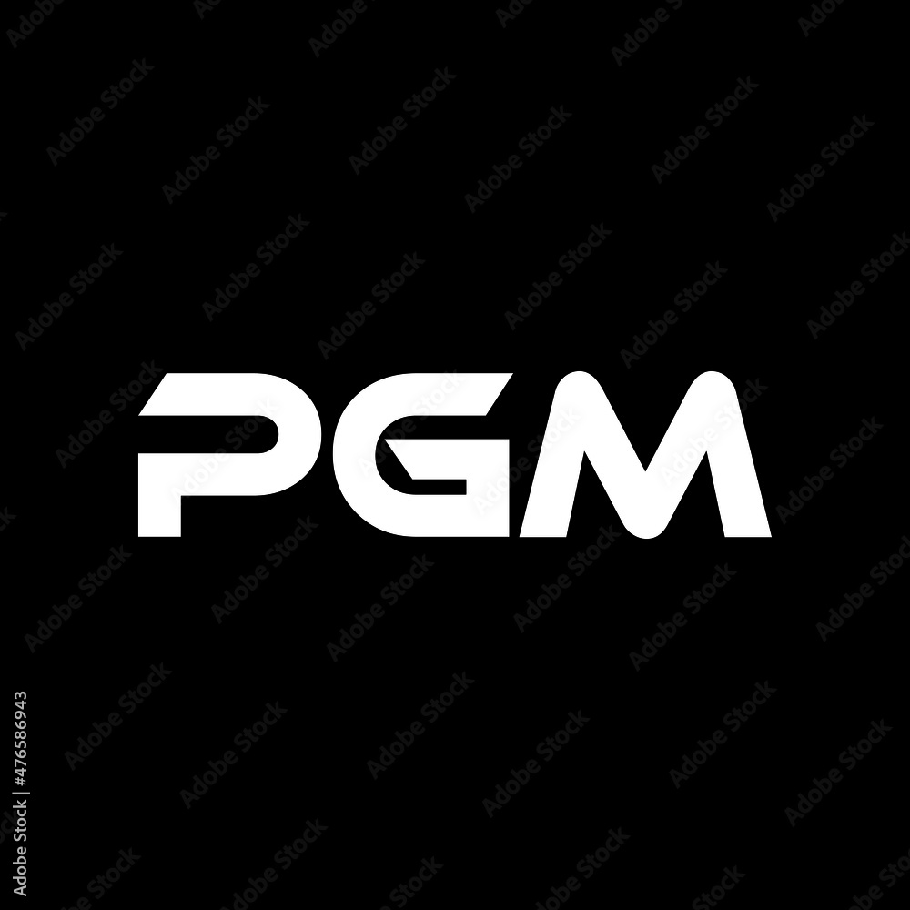 PGM letter logo design with black background in illustrator, vector ...