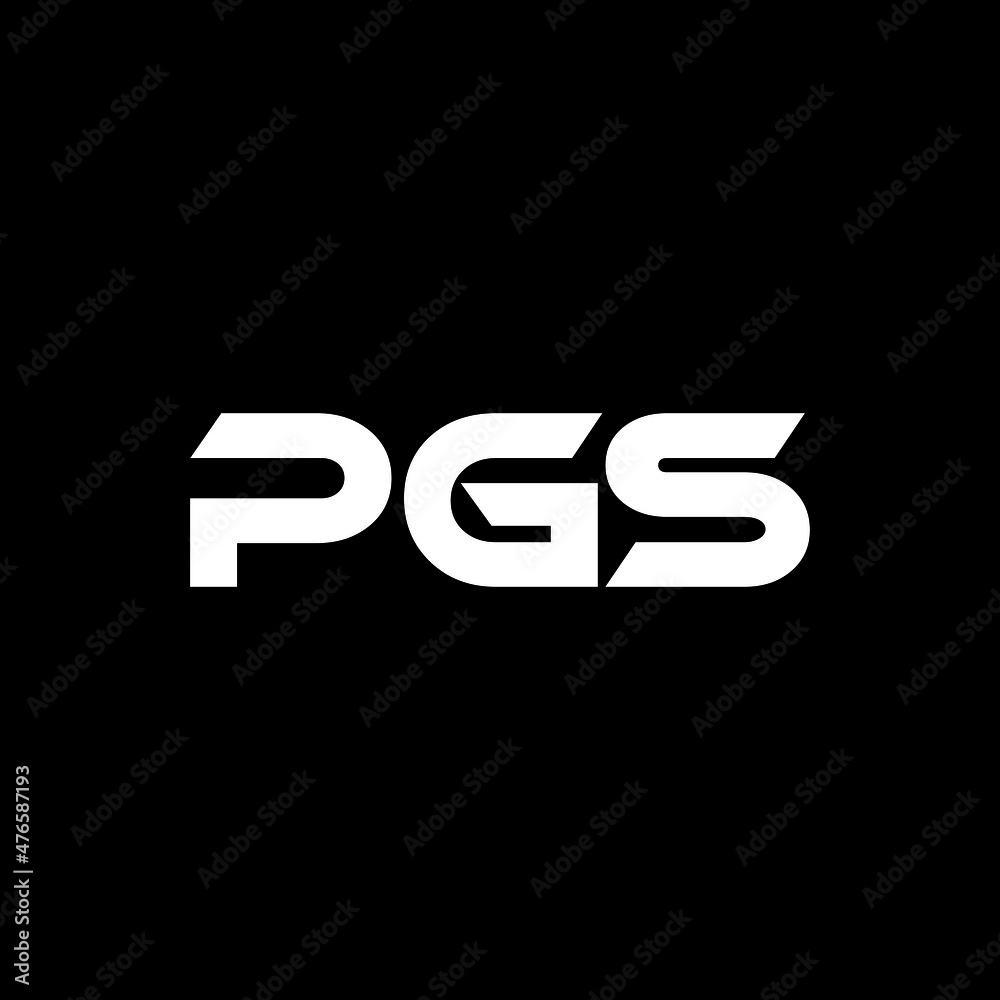 PGS letter logo design with black background in illustrator, vector ...