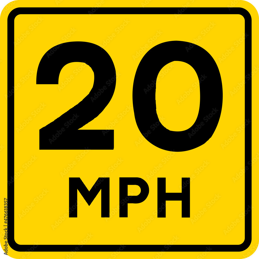 Speed limit 20 mph sign. Road safety signs and symbols. Stock Vector ...