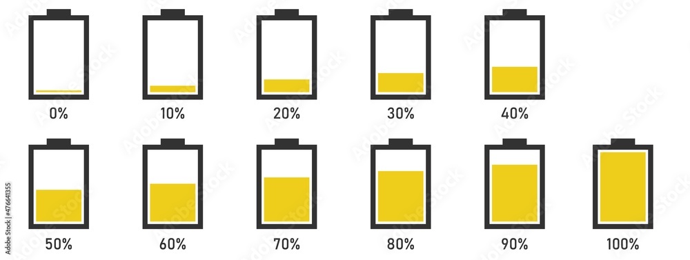 Battery charging, charge indicator. Energy powerfully full. Gradient ...