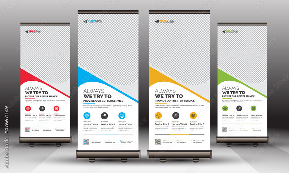 Corporate Business Roll Up Banner Standee Template, Modern X Banner ...