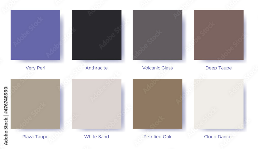 Palette with the color of 2022 Very Peri. Sample color guide palette ...