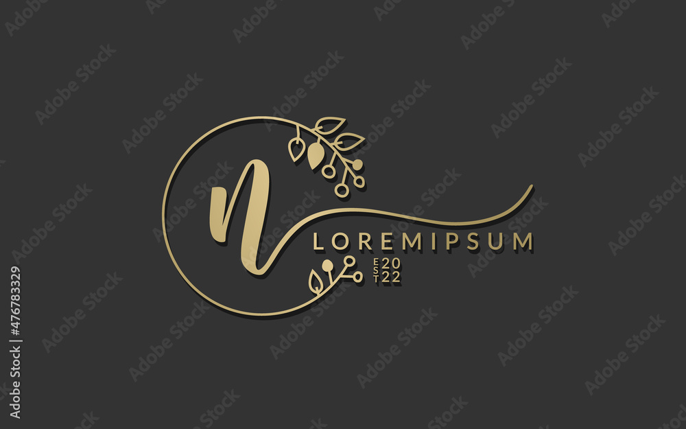 Stock-Vektorgrafik „Handwritten Signature monogram Letter n ...