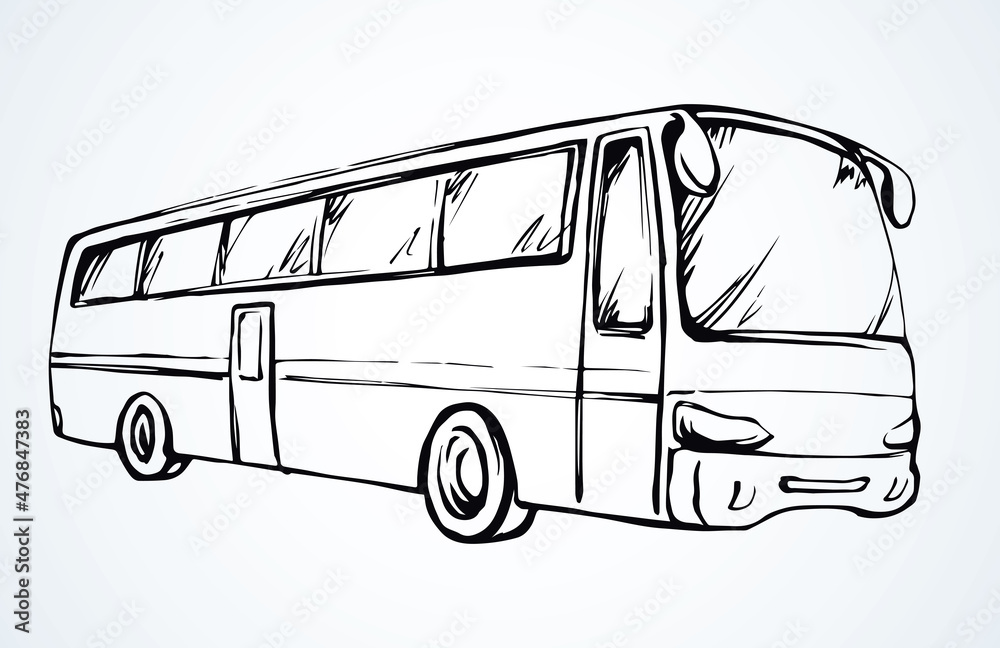 Large intercity bus. Vector drawing Stock Vector | Adobe Stock