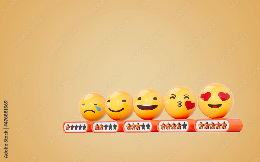 customer satisfaction rating review Face icon emoji emotional feedback ...