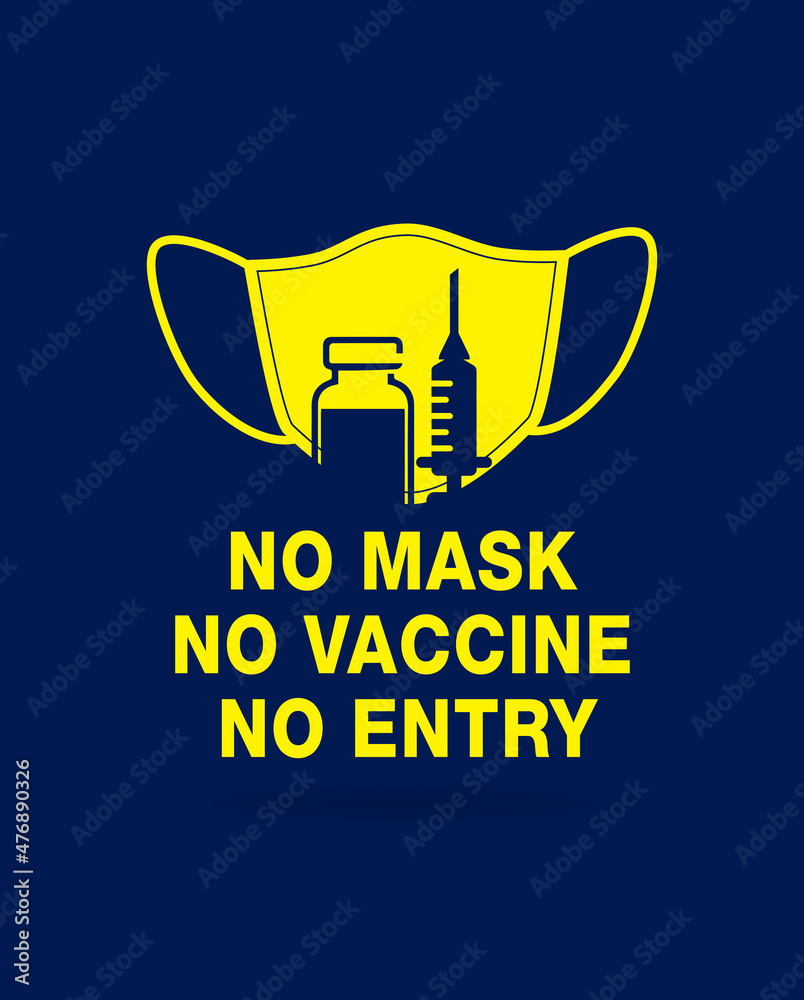 Without mask no entry and keep distance warning poster creative banner ...