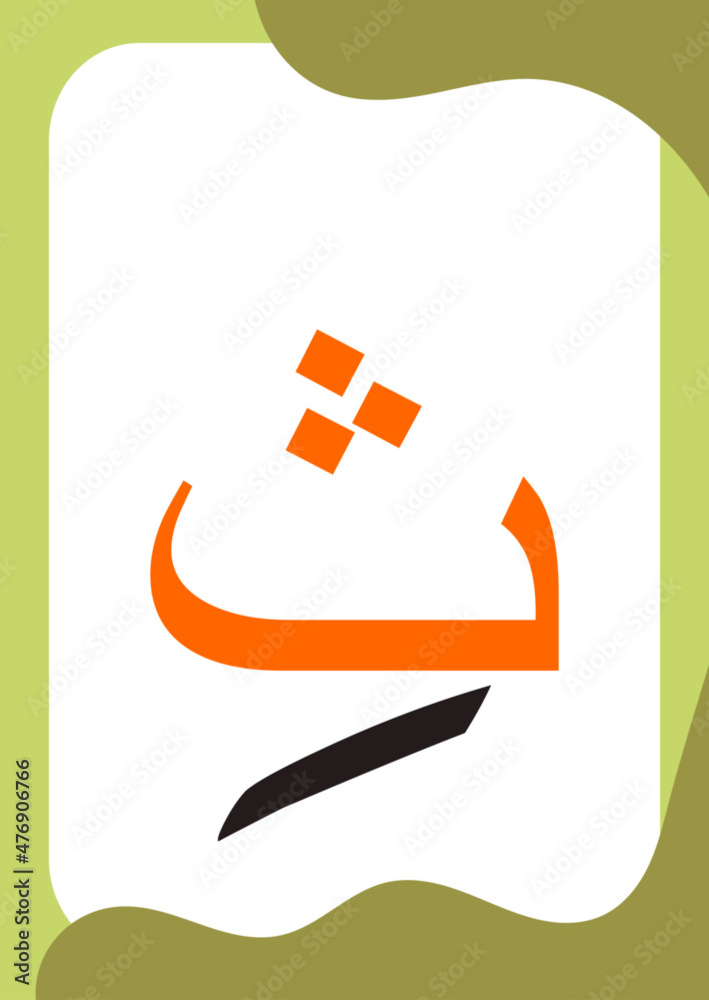 Tsa Kasrah - Flashcards of basic Arabic letters or hijaiyah letters ...