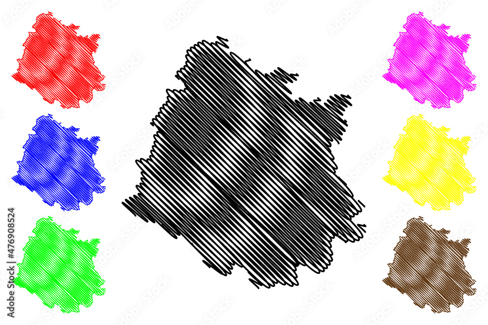 Palwal district (Haryana State, Republic of India) map vector ...