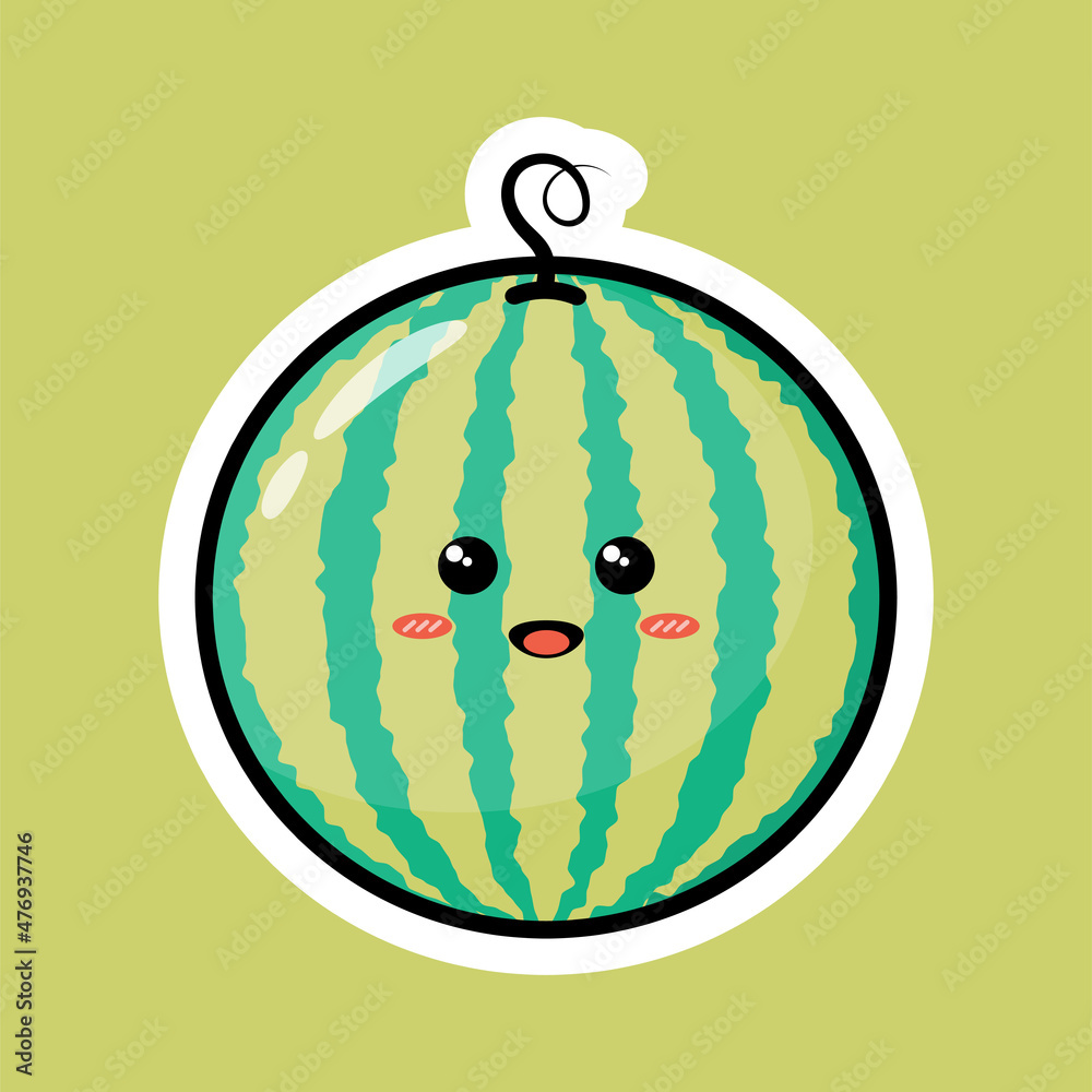 Cute fruit cartoon character with happy smiling expression. Flat vector ...