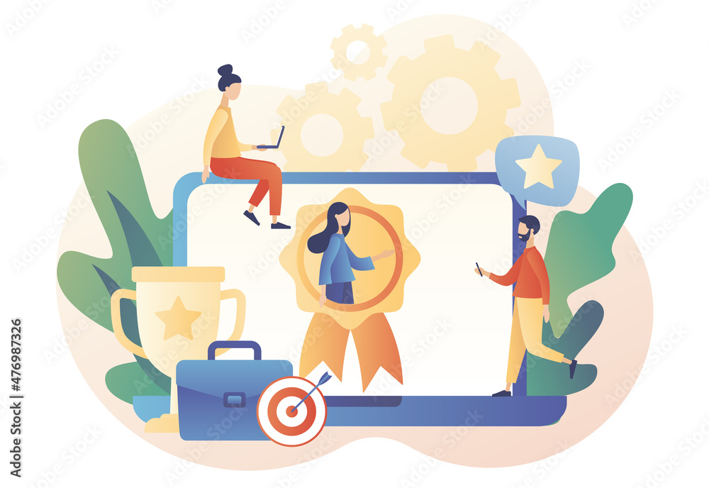 HR recognition concept. Best employee and specialist with great ...