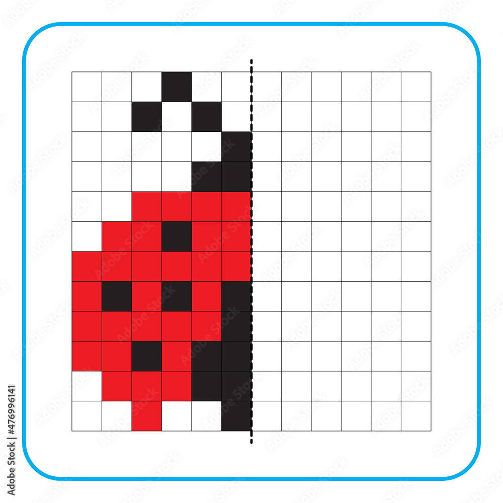 Picture reflection educational game for kids. Learn to complete ...