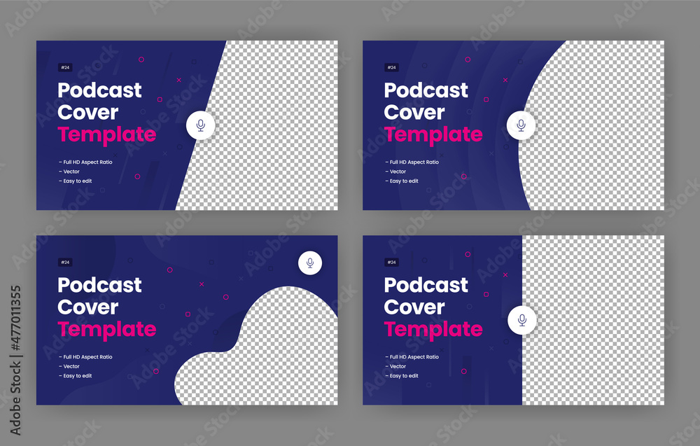 Podcast cover or powerpoint presentation graphic template. Different ...