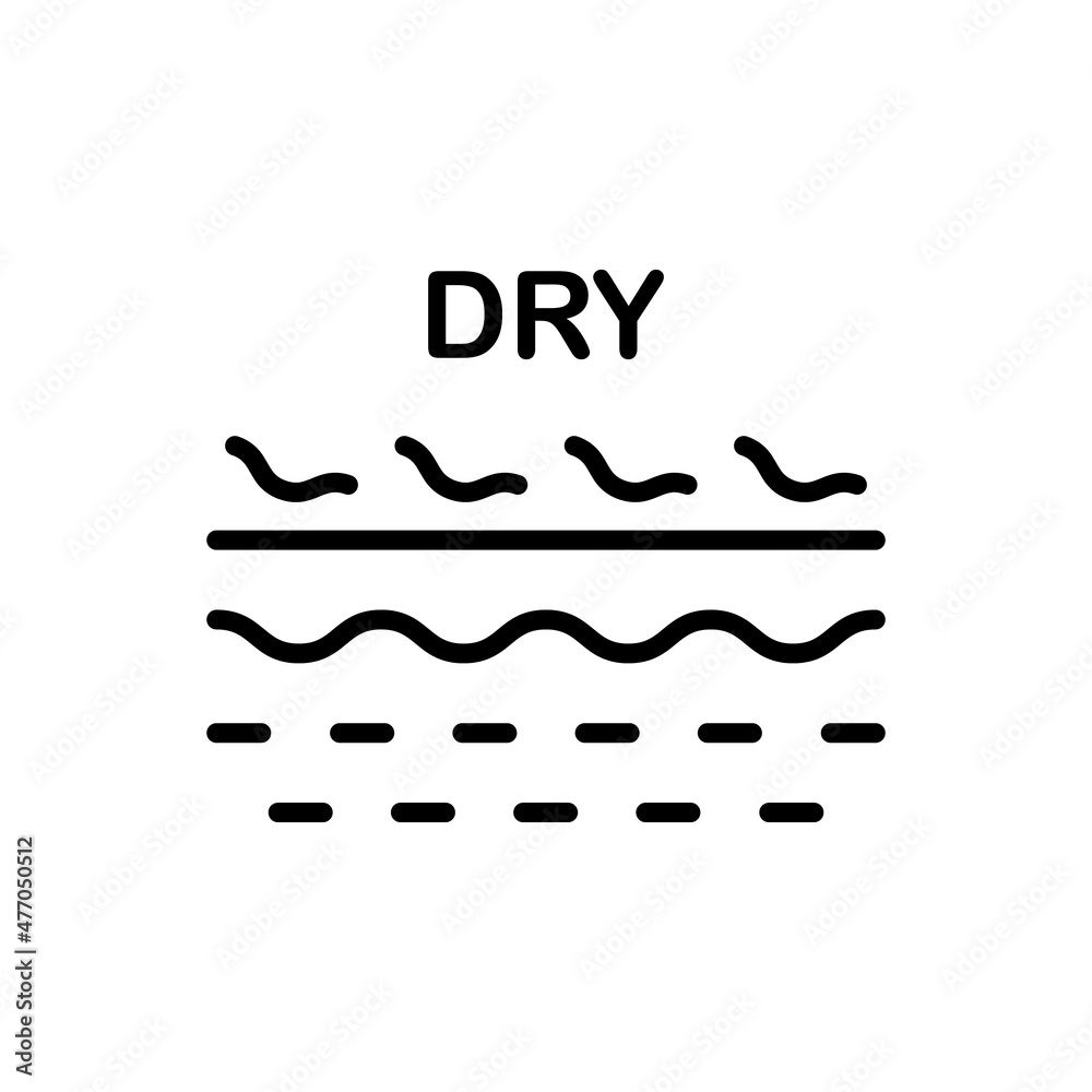 Dry Skin Line Icon. Dehydrated Dermis Problem Linear Pictogram. Crack ...