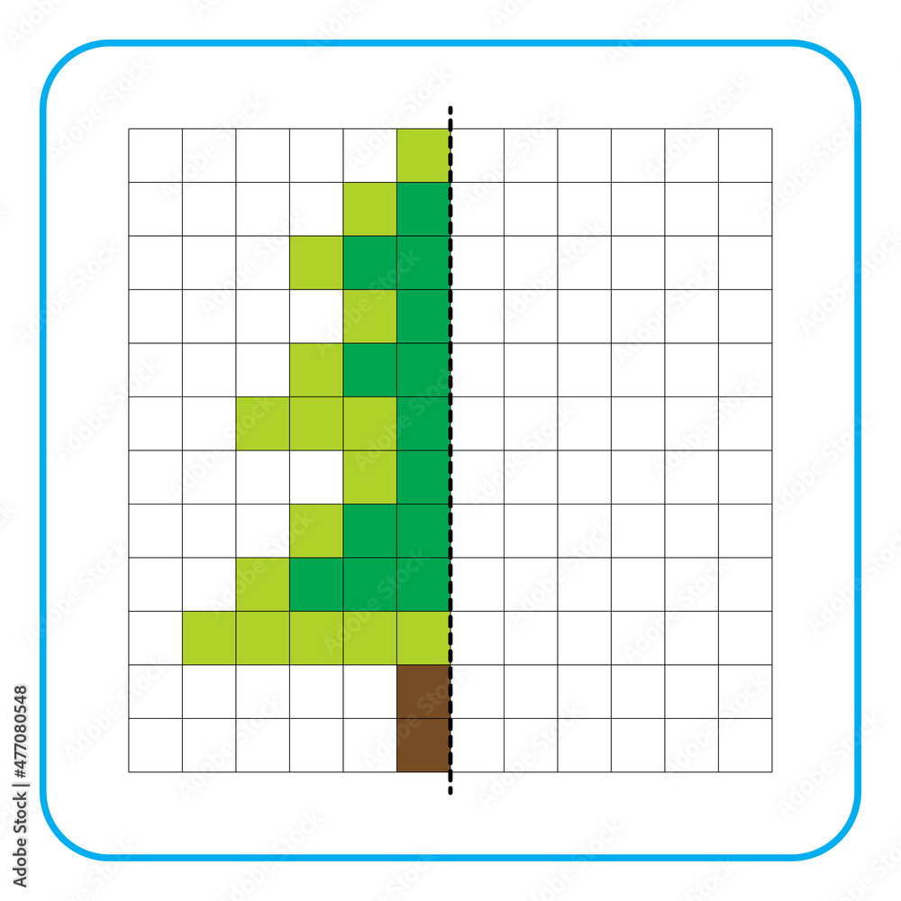 Picture reflection educational game for kids. Learn to complete ...