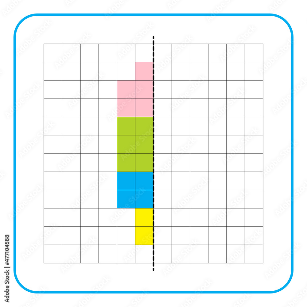Picture reflection educational game for kids. Learn to complete ...
