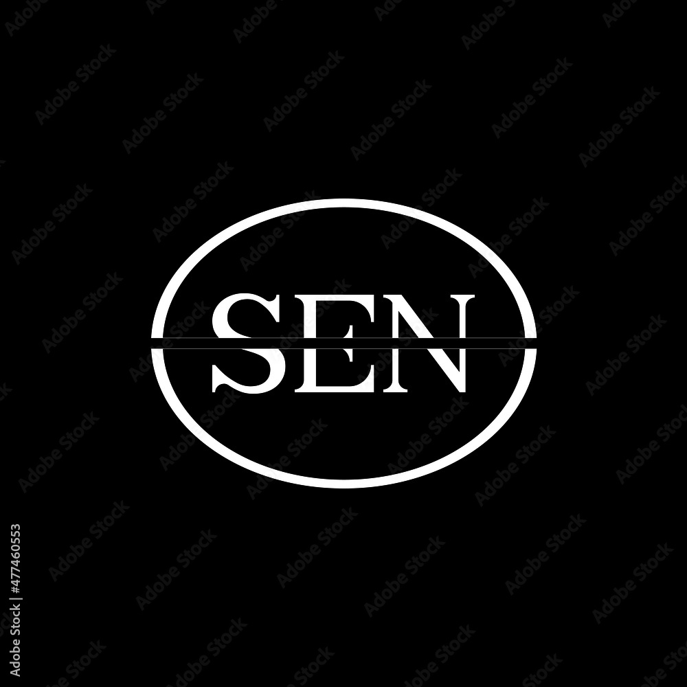 SEN letter logo design with black background in illustrator, vector ...