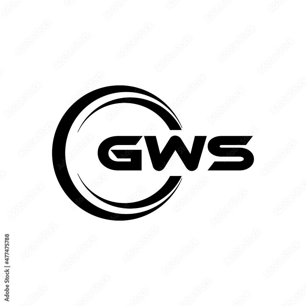 GWS letter logo design with white background in illustrator, vector ...