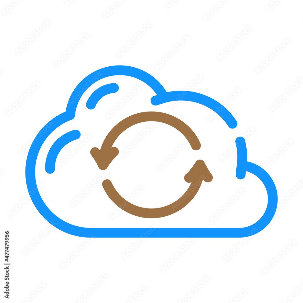 sync file with cloud color icon vector. sync file with cloud sign ...