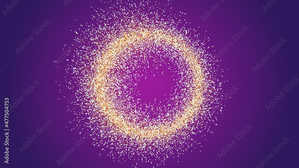 Gold light sphere ball with glitter sparkles burst and glowing shimmer ...
