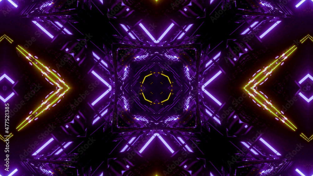 Neon Disco Lights And Futuristic Hi-Tech Sci Fi Illustration Background ...