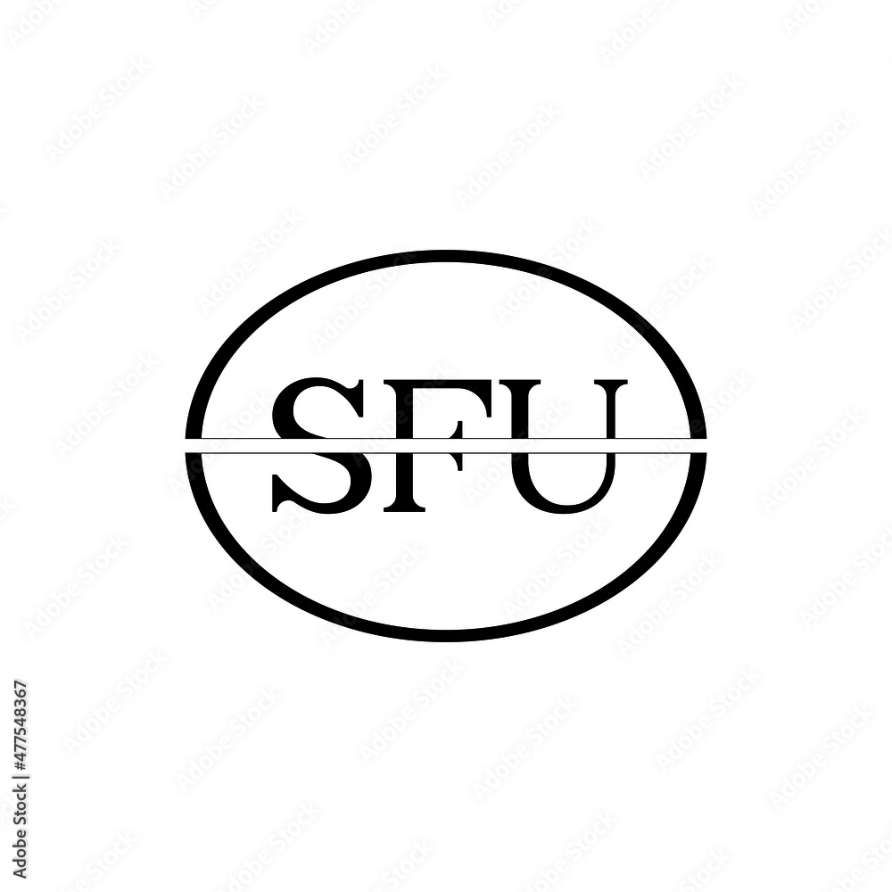 Stock-Vektorgrafik „SFU letter logo design with white background in ...