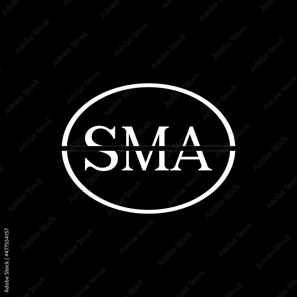 SMA letter logo design with black background in illustrator, vector ...