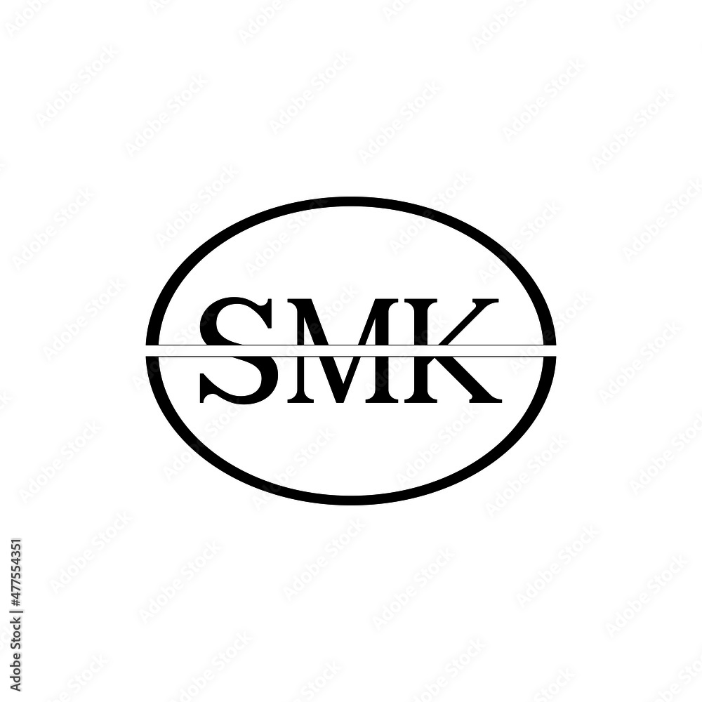 SMK letter logo design with white background in illustrator, vector ...