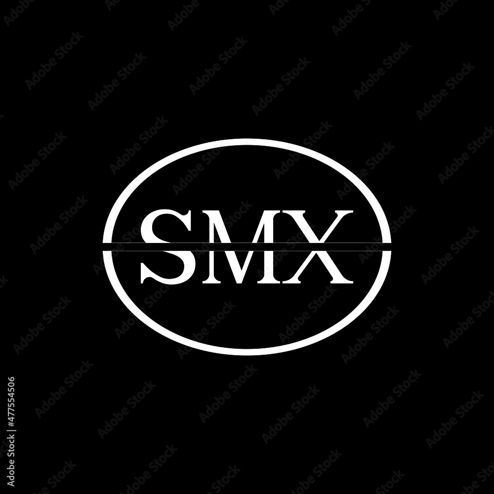 Stock-Vektorgrafik „SMX letter logo design with black background in ...