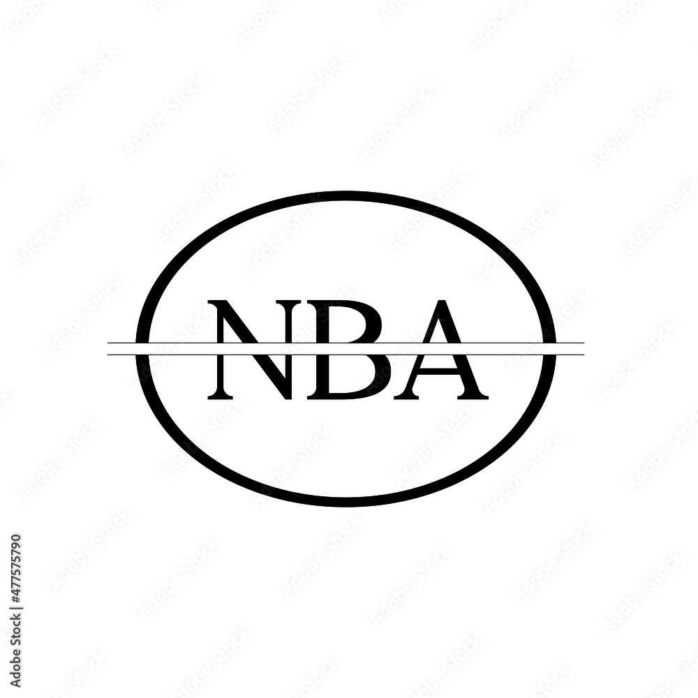 NBA letter logo design with white background in illustrator, vector ...