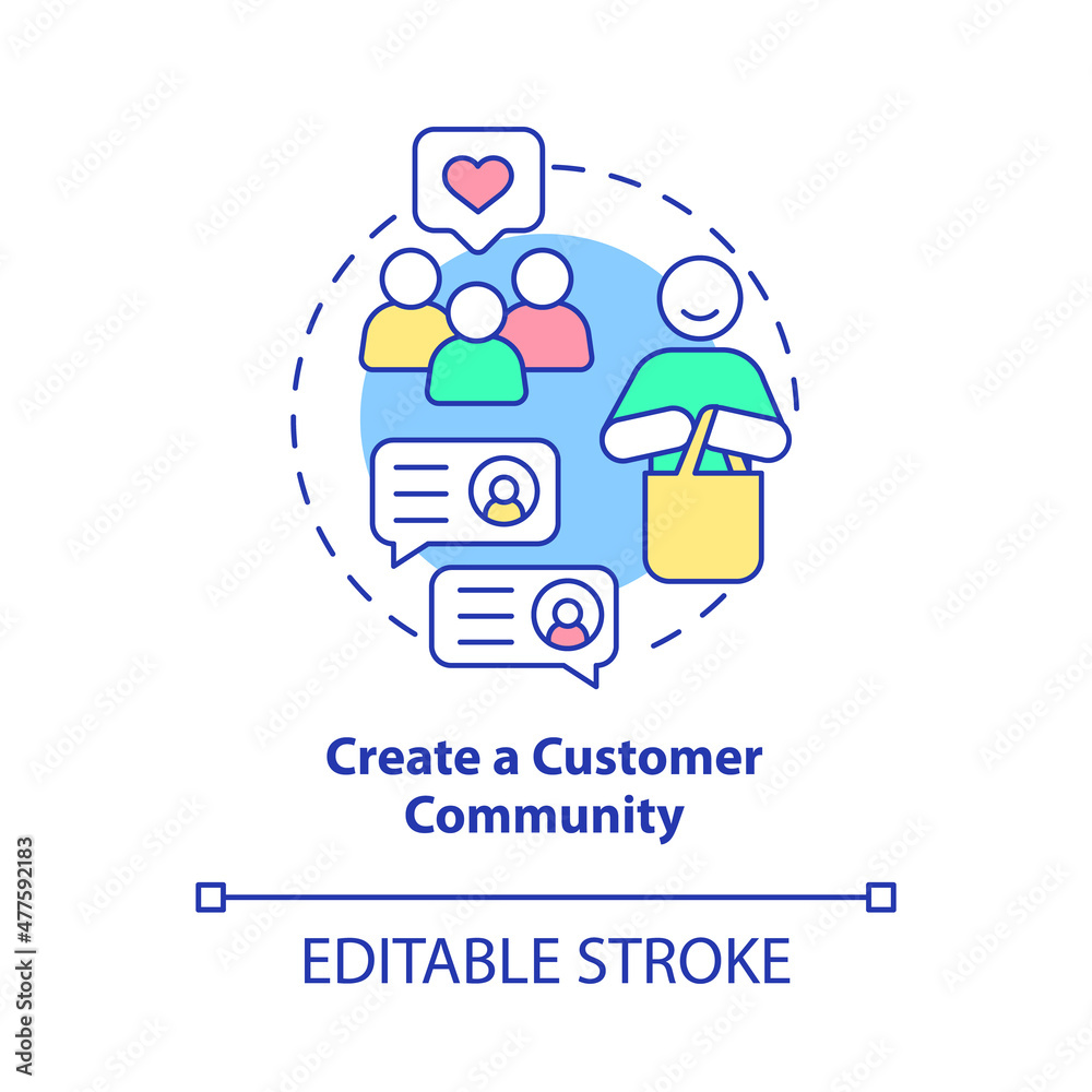 Create customer community concept icon. Client service tips abstract ...