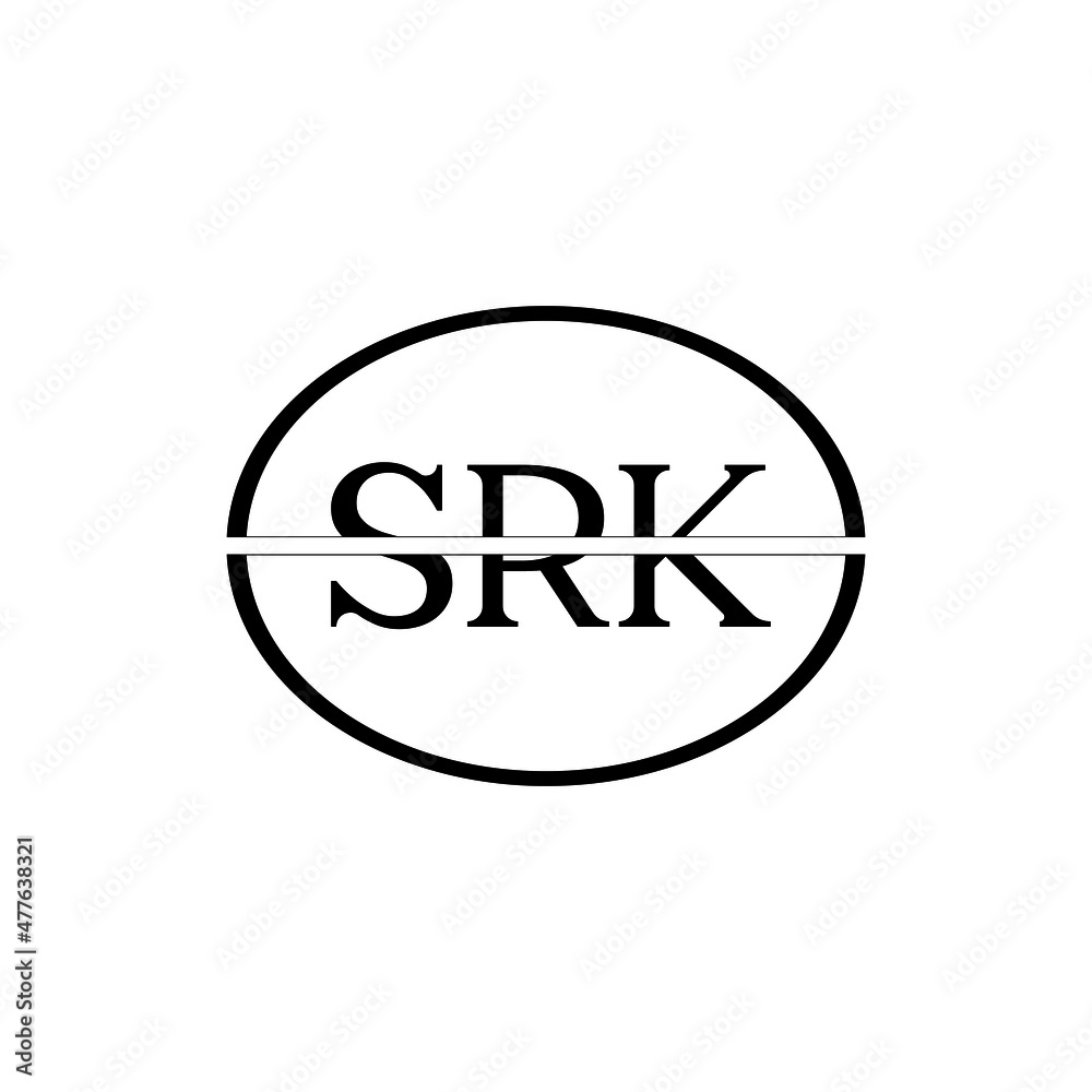 SRK letter logo design with white background in illustrator, vector logo modern alphabet font ...