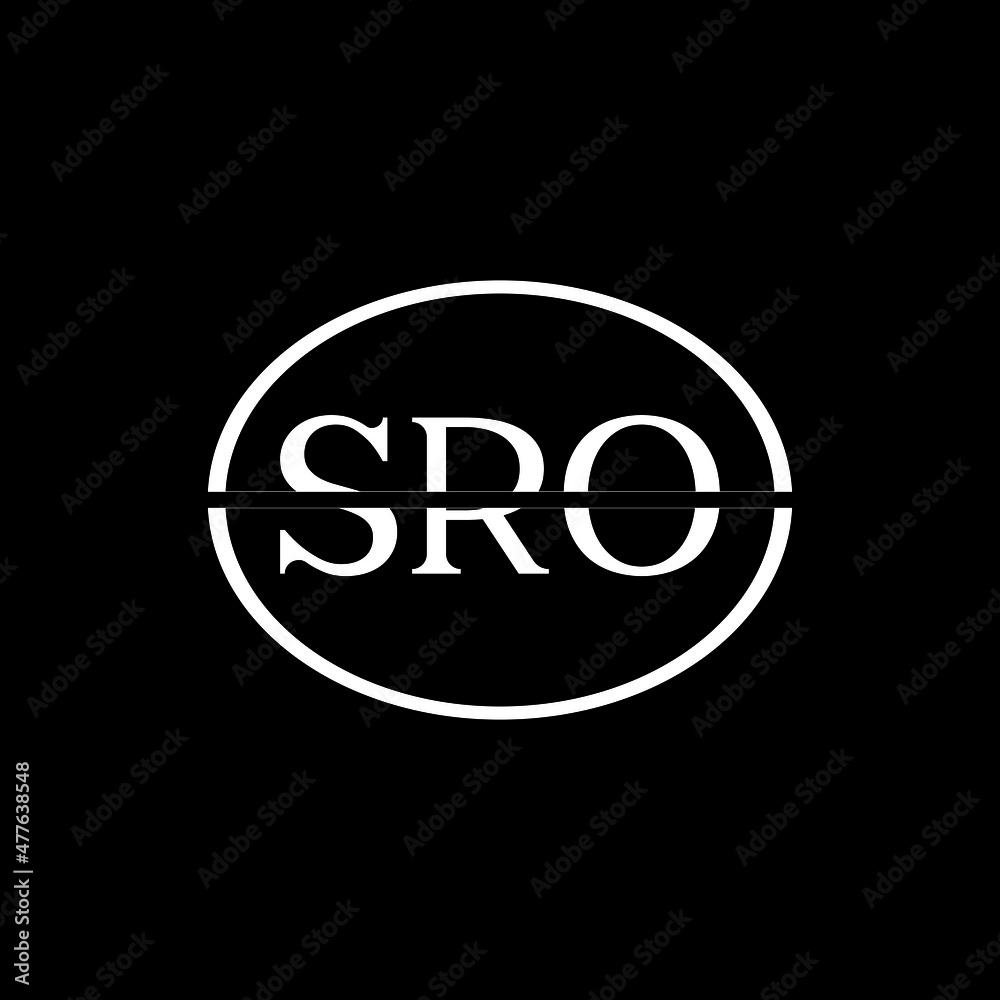 SRO letter logo design with black background in illustrator, vector ...
