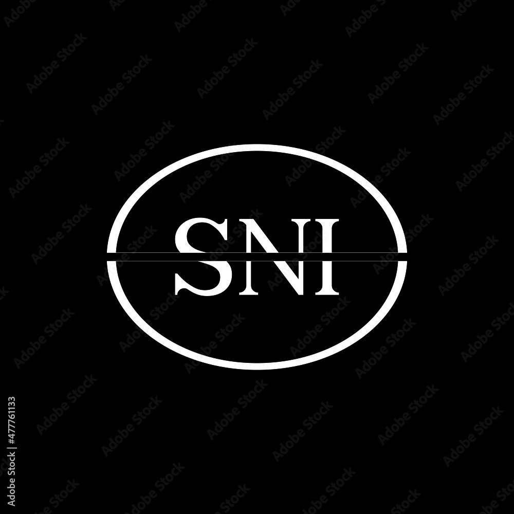 SNI letter logo design with black background in illustrator, vector ...