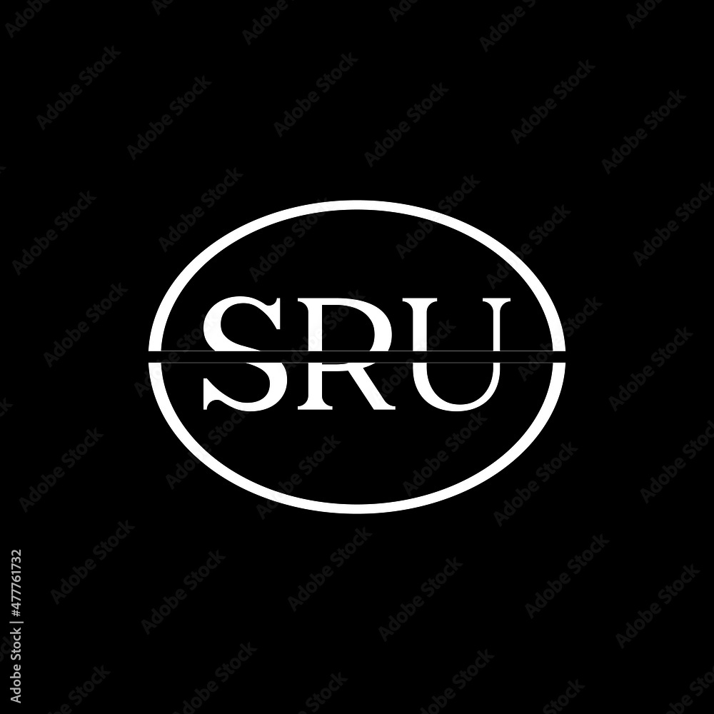SRU letter logo design with black background in illustrator, vector ...