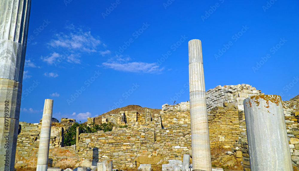 broken columns and walls in a Greek ruin Stock Photo | Adobe Stock