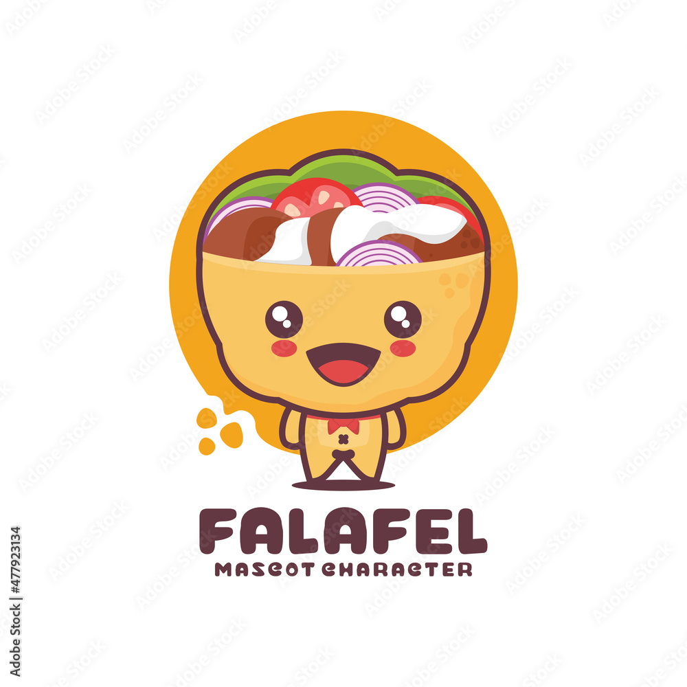 Stock-Vektorgrafik „vector Falafel sandwich cartoon mascot, middle ...