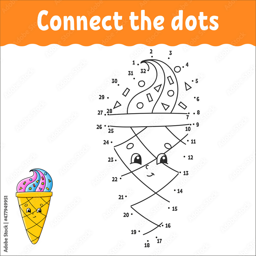 Dot to dot. Draw a line. Handwriting practice. Learning numbers for ...