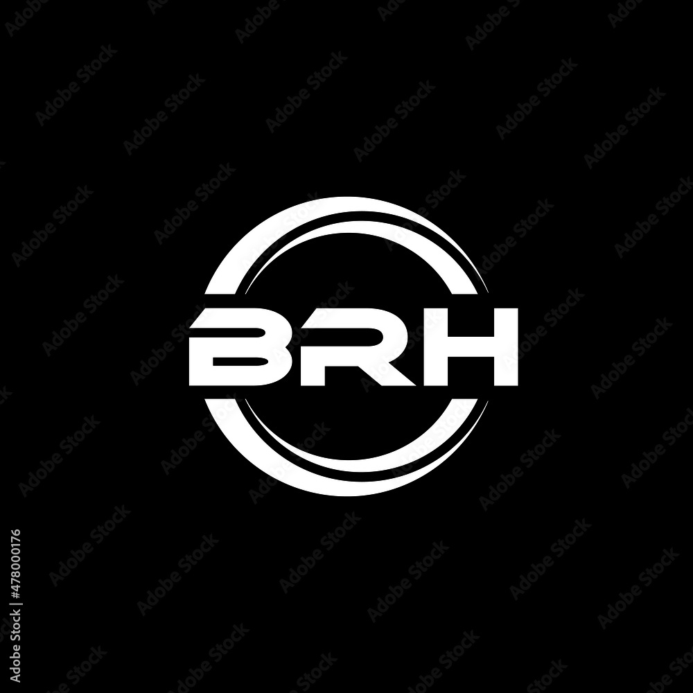 BRH letter logo design with black background in illustrator, vector ...