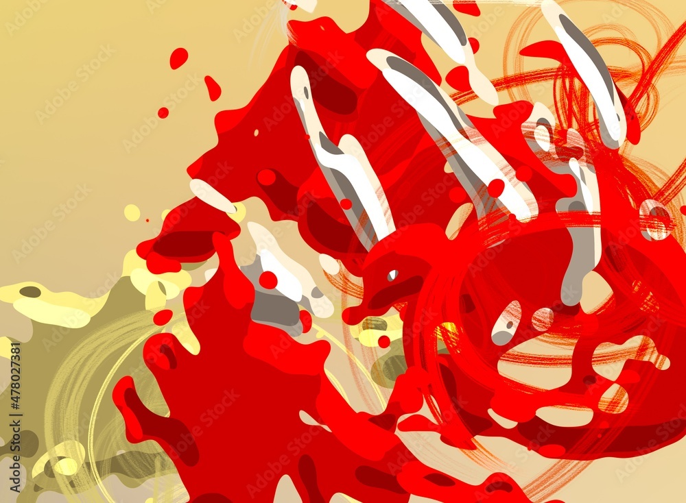 Cartoon water liquid particles droplets. Abatract painting. 2d ...