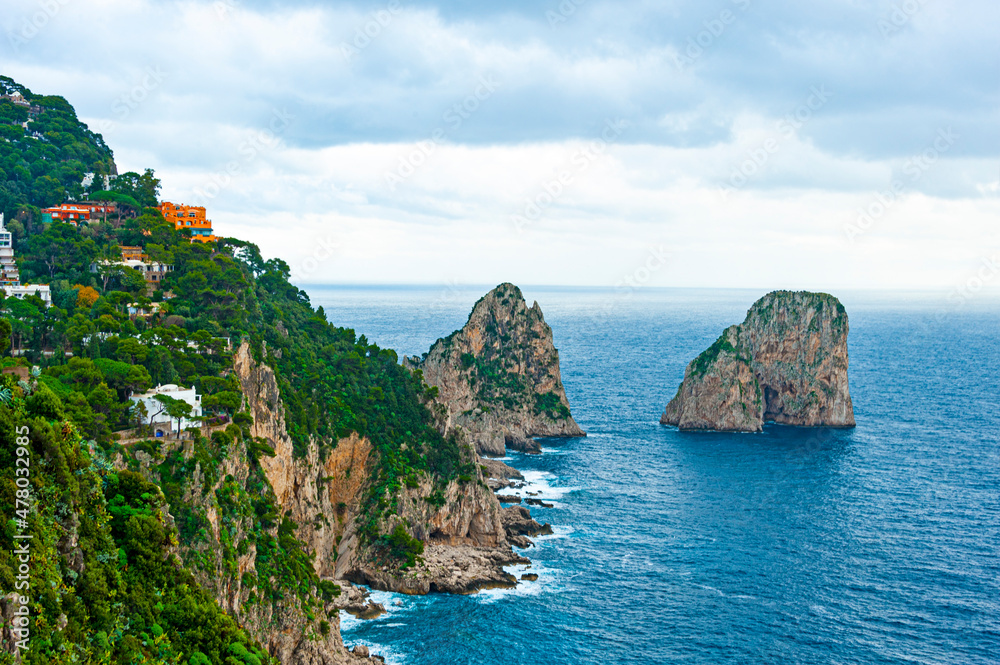 Coastline of the Island of Capri -apri's most iconic sight is the ...