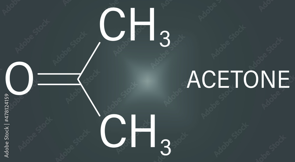 Image vectorielle Stock Acetone solvent molecule. Organic solvent used ...