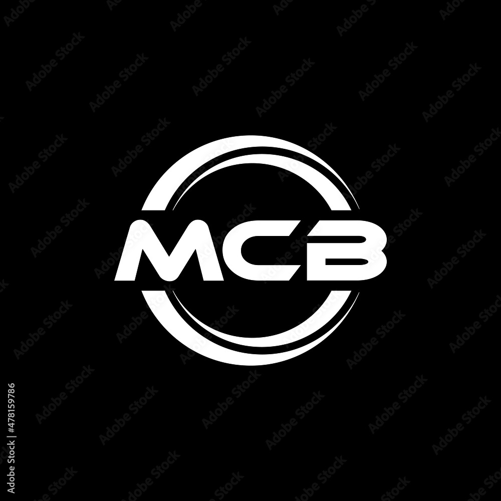 MCB letter logo design with black background in illustrator, vector ...