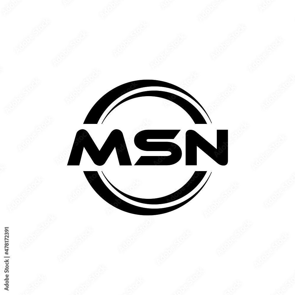 MSN letter logo design with white background in illustrator, vector ...
