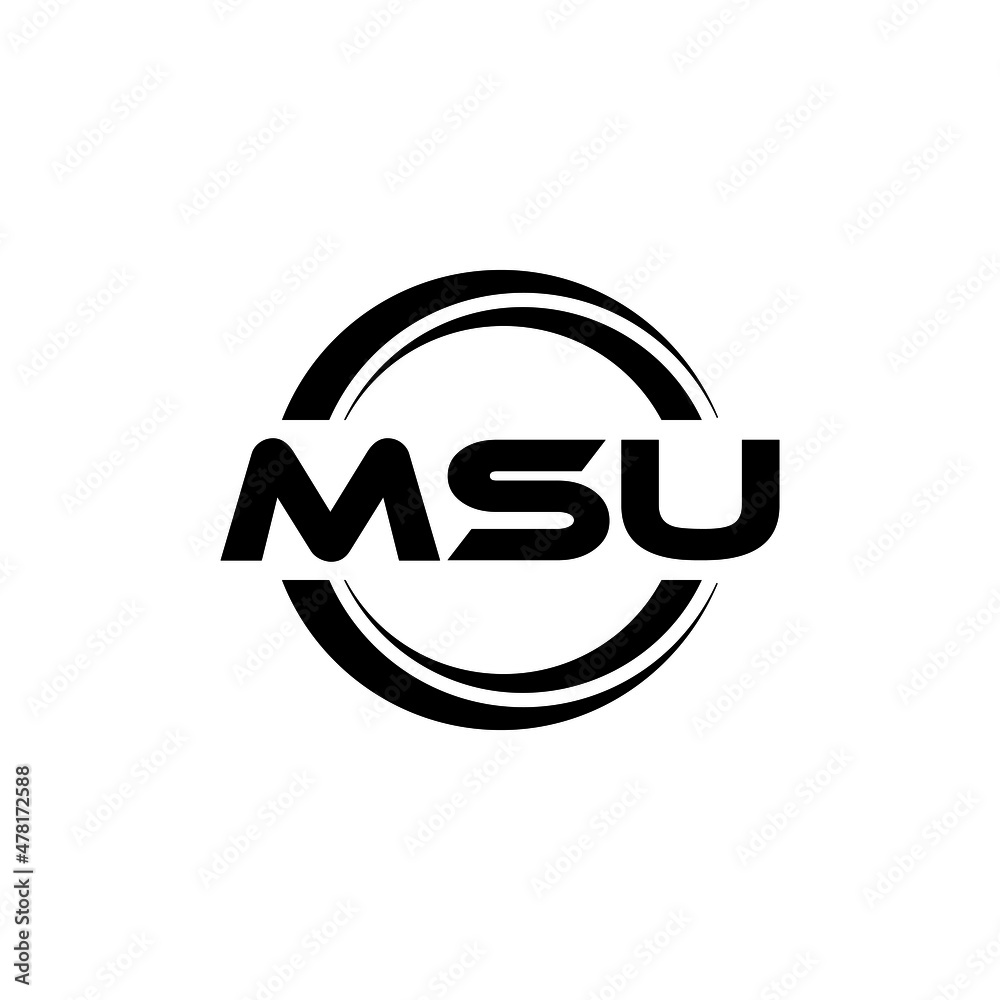Image vectorielle Stock MSU letter logo design with white background in ...