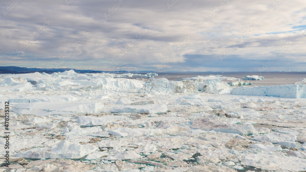 Climate Change and Global Warming. Iceberg from glacier in arctic ...