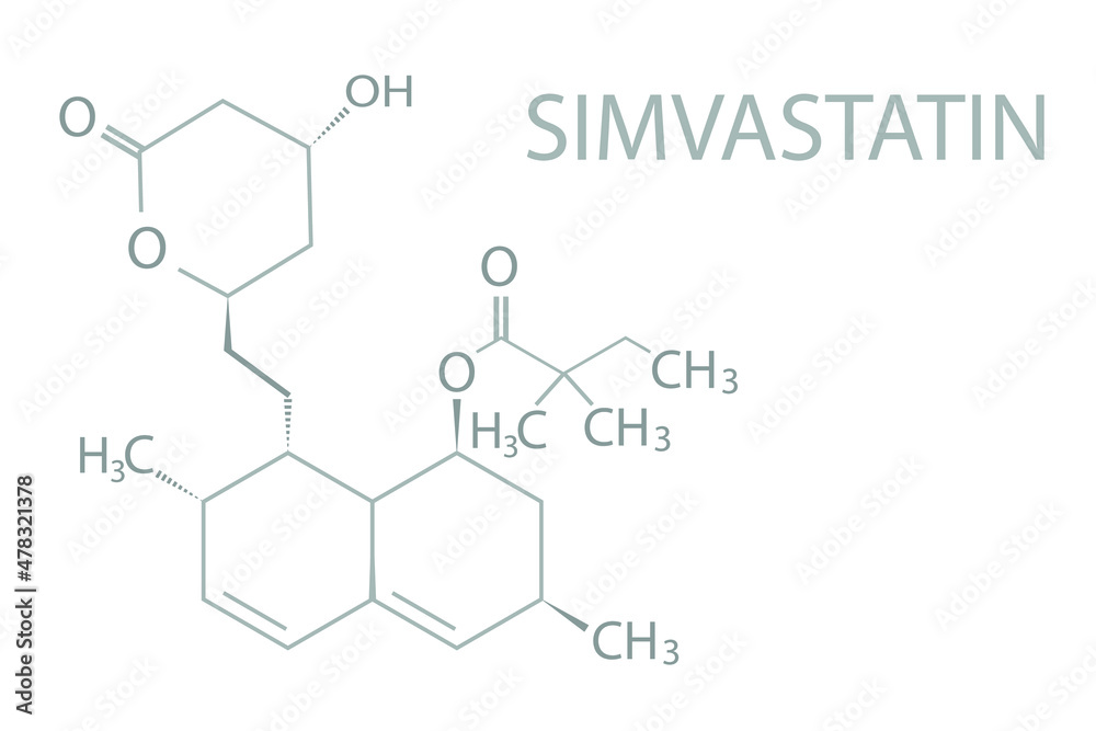Simvastatin molecular skeletal chemical formula. Stock Vector | Adobe Stock