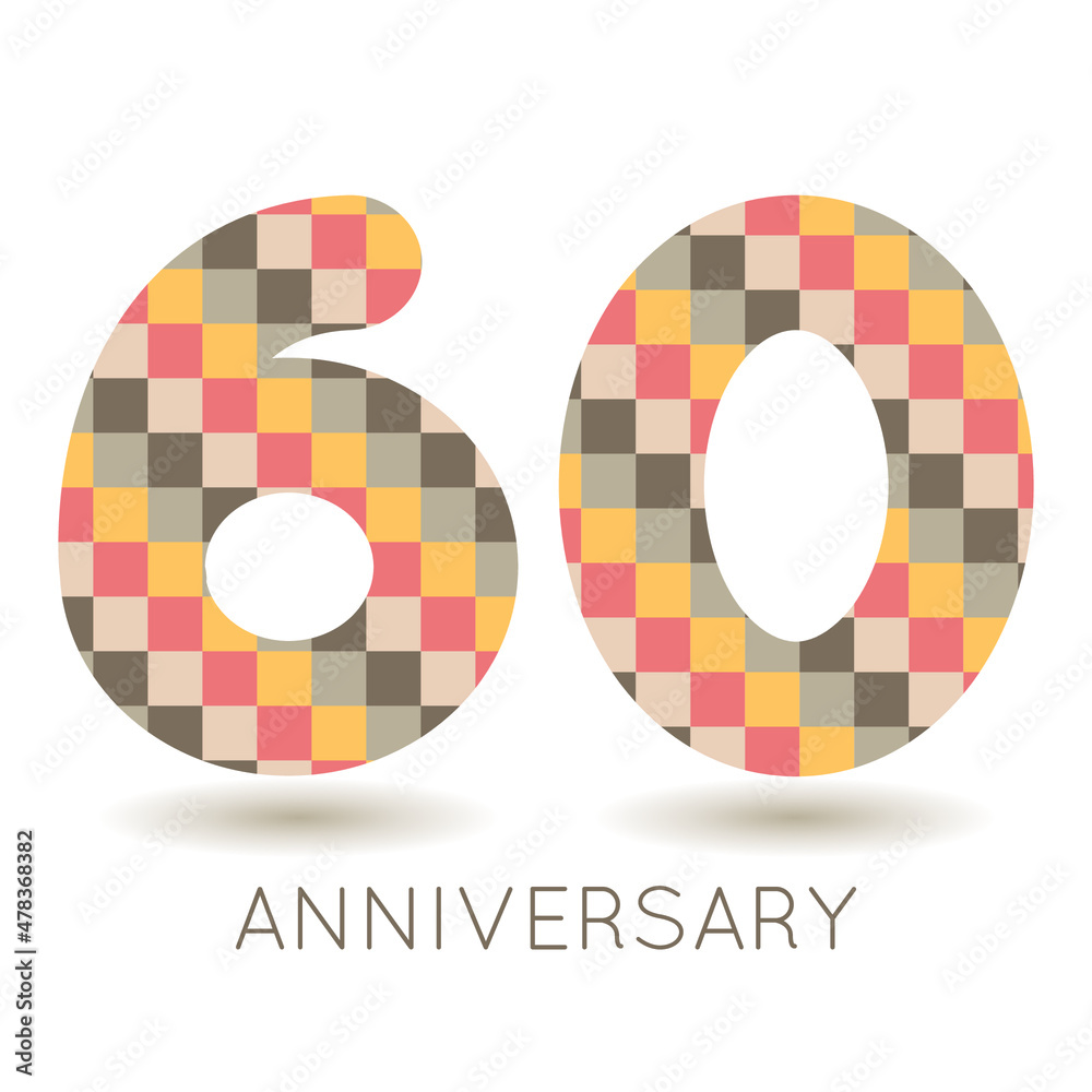 60 years anniversary celebration. Logo on white background. Vector ...